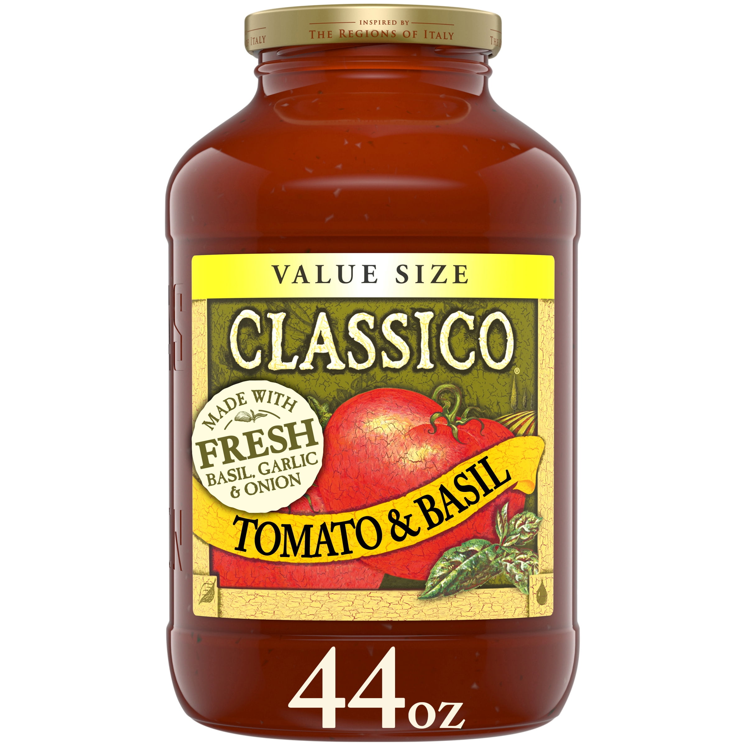 Classico Tomato & Basil Spaghetti Pasta Sauce Value Size, 44 oz. Jar ...