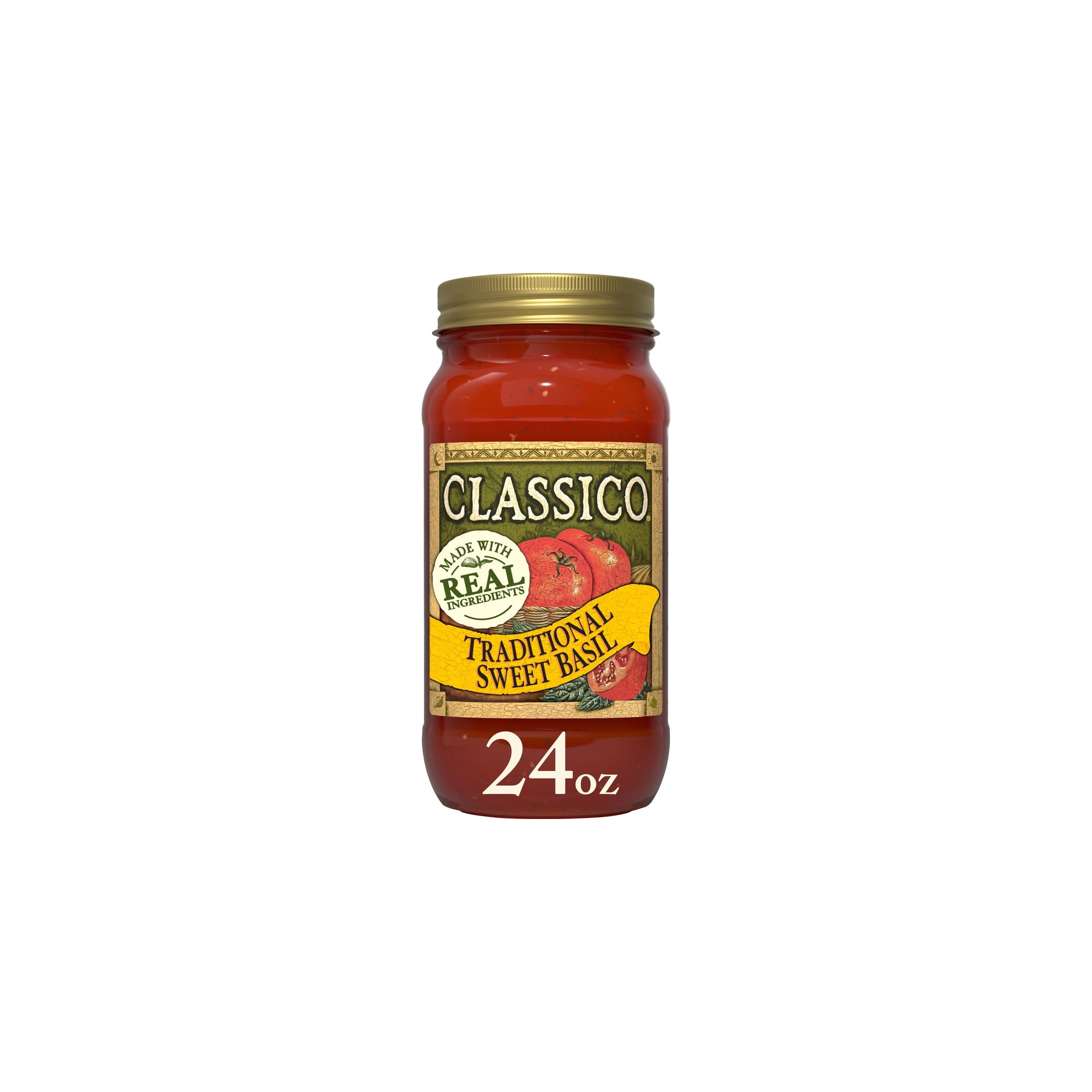 Classico Traditional Sweet Basil Marinara Pasta Sauce, 24 oz Jar (Pack ...