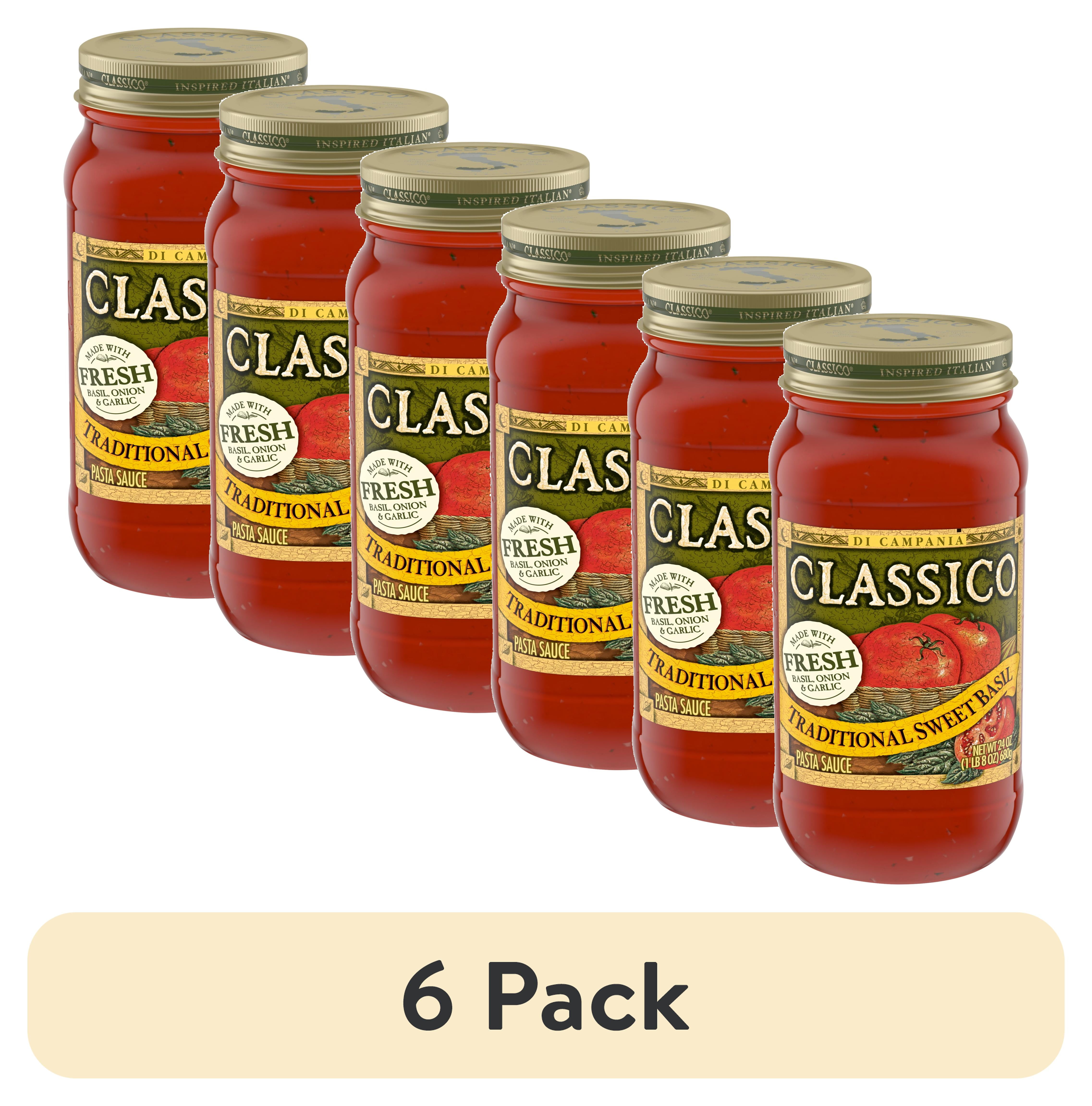 (6 pack) Classico Traditional Sweet Basil Spaghetti Pasta Sauce, 24 oz ...