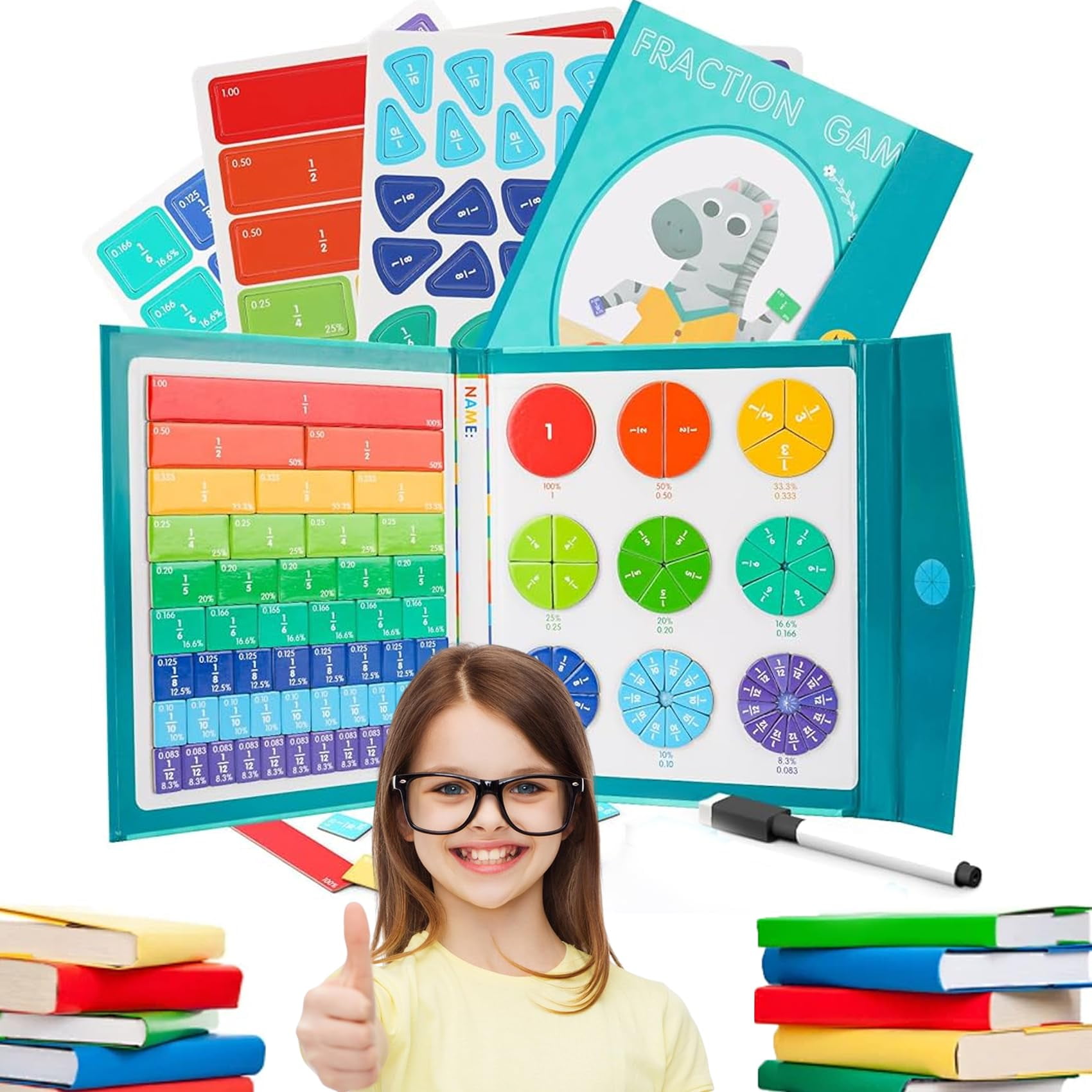 Classicous Stem Magnetic Math Master Set, Consentdo Magnetic Fraction ...
