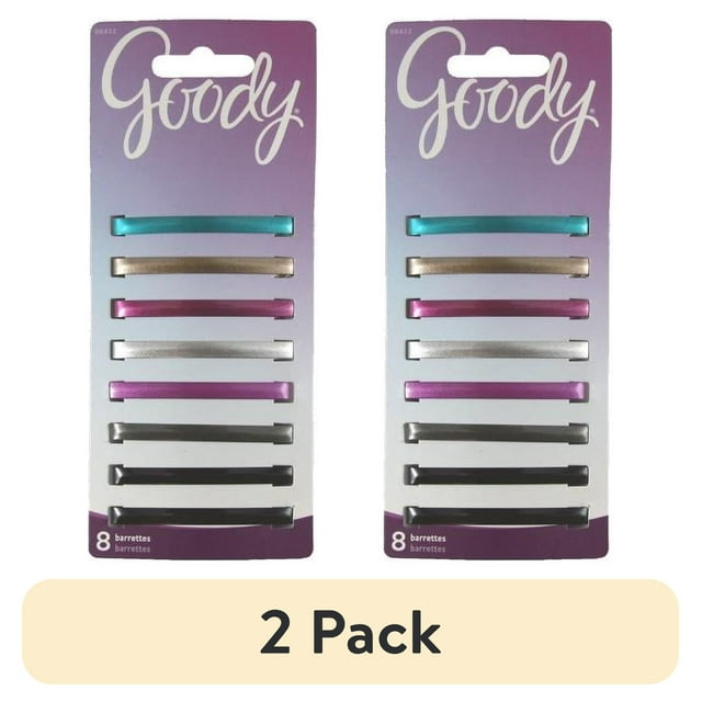 (2 pack) Goody Classics Metallic Glossed Barrettes - Walmart.com