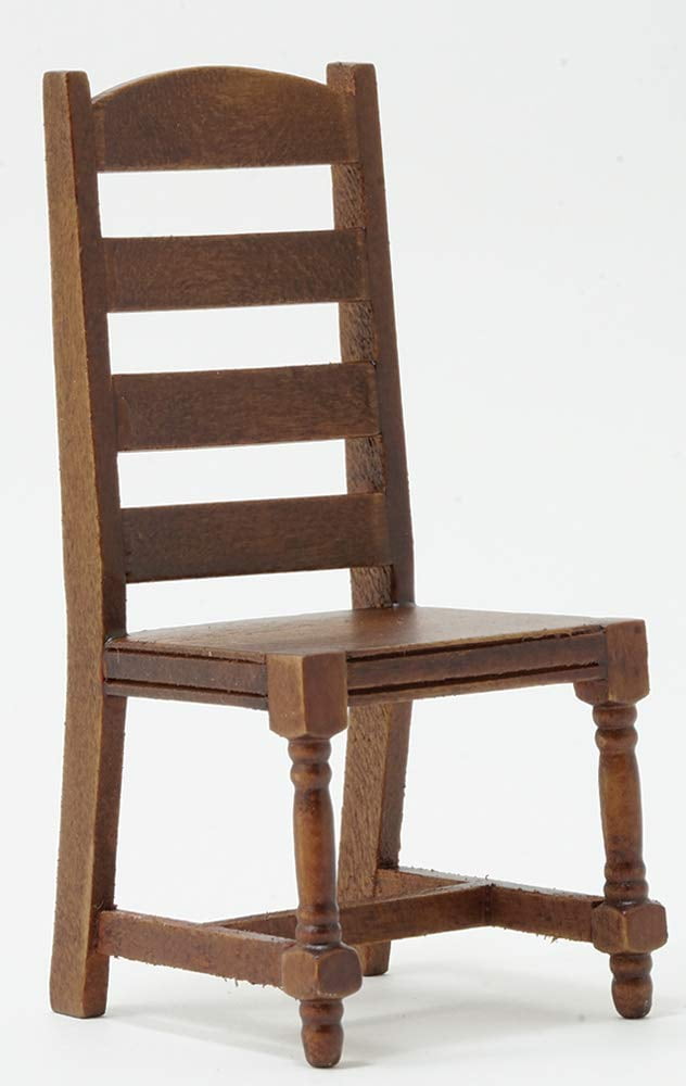 Classics by Handley Dollhouse Miniature Ladder Back Side Chair, Walnut ...