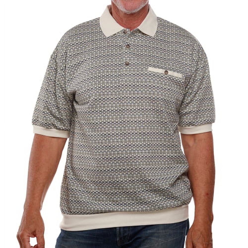 Classics by Palmland Jacquard Short Sleeve Banded Bottom Shirt ...