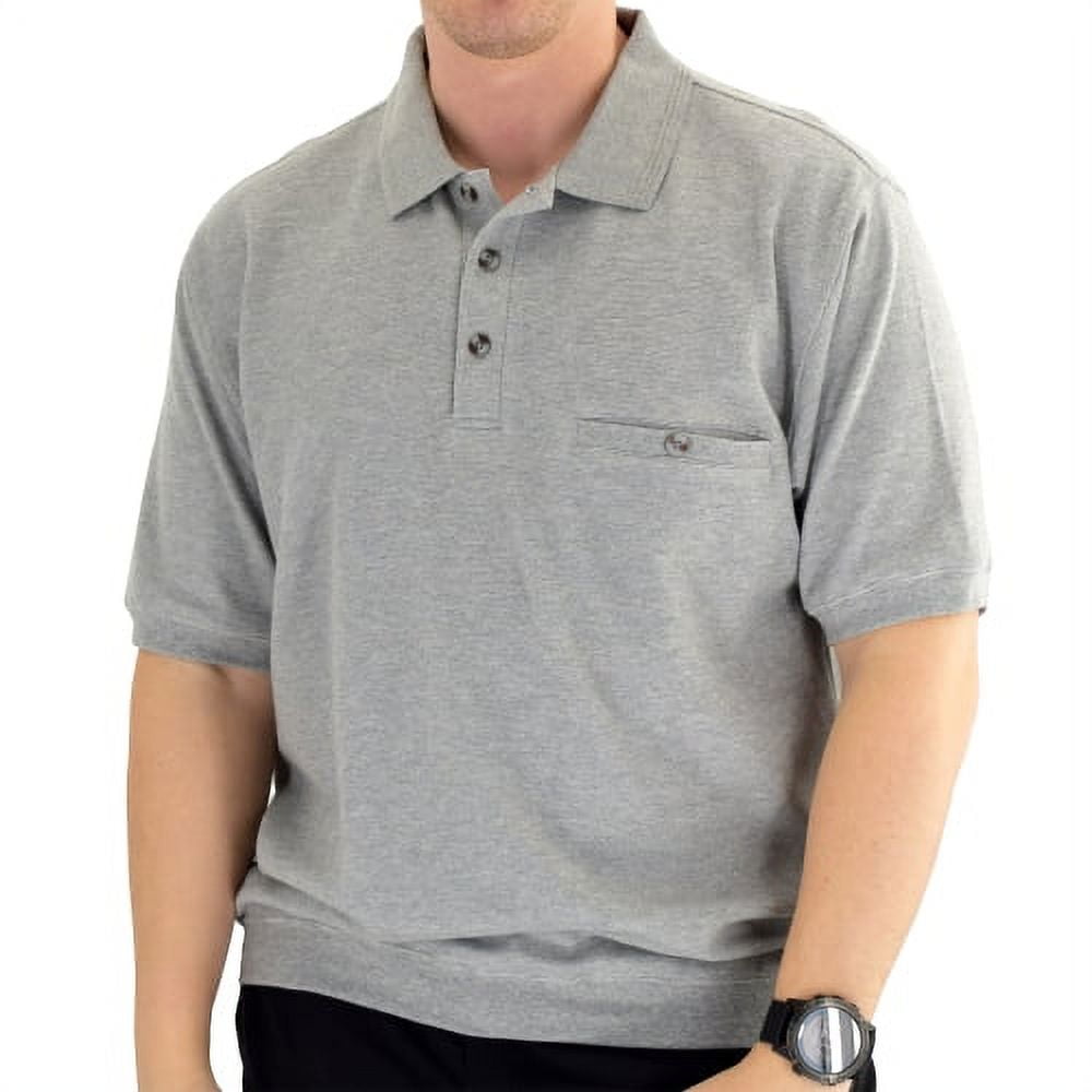 Classics by Palmland Short Sleeve Banded Bottom Polo Shirt with Pocket ...