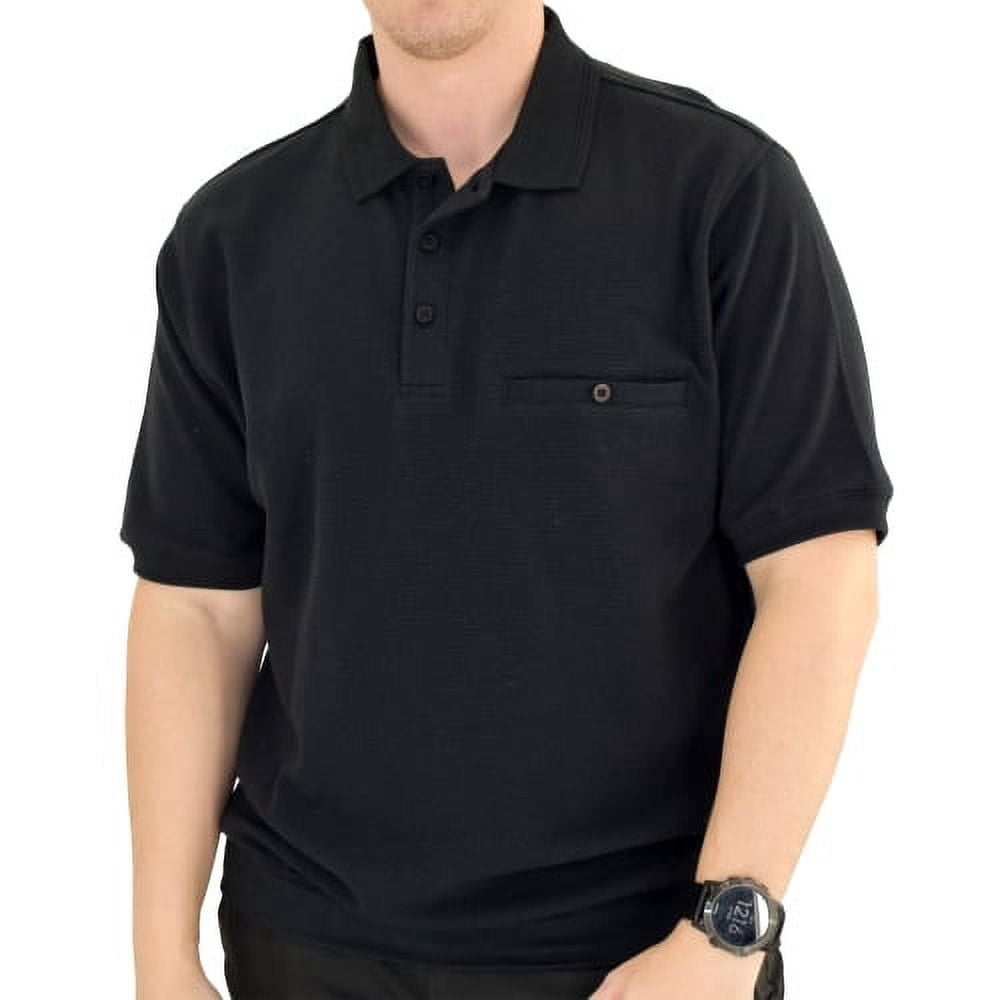 Classics by Palmland Short Sleeve Banded Bottom Polo Shirt with Pocket ...