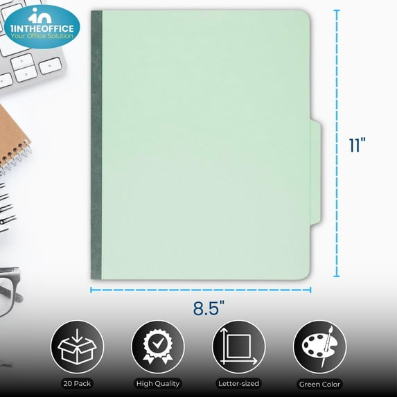 Classification Folder 2 Dividers Letter Size Green, Pressboard ...