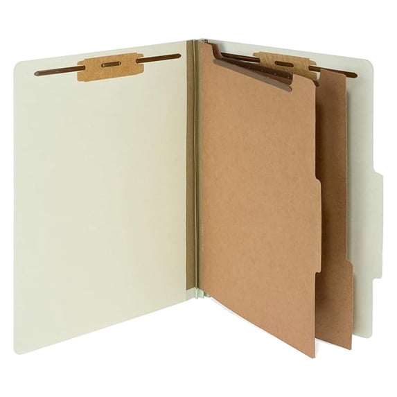 Classification Folders Letter Size - 10 Pack Green 2-Divider - 2 Inch ...