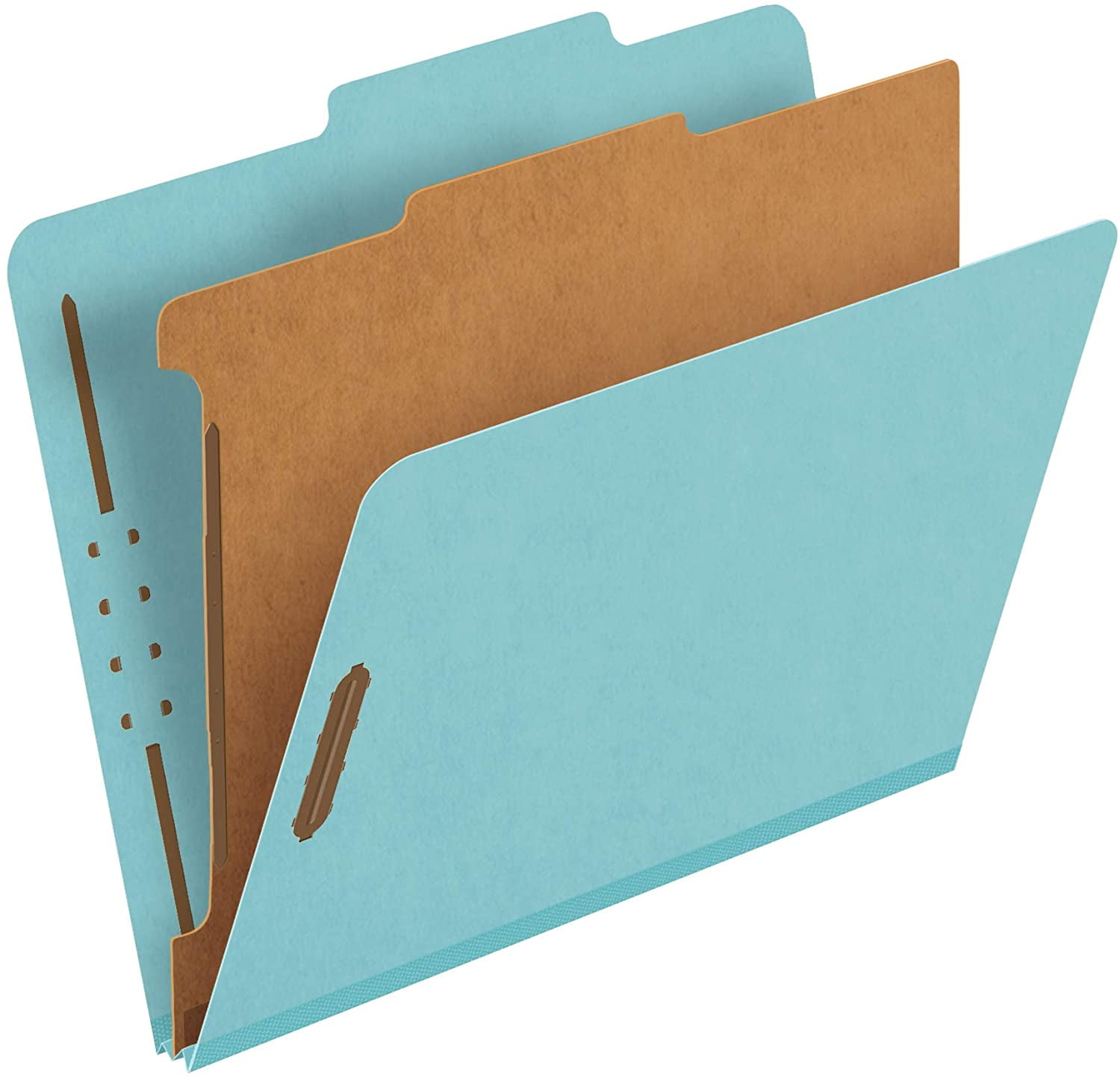Classification Folders, Standard, 1 Divider, Embedded Fasteners, 2/5 ...