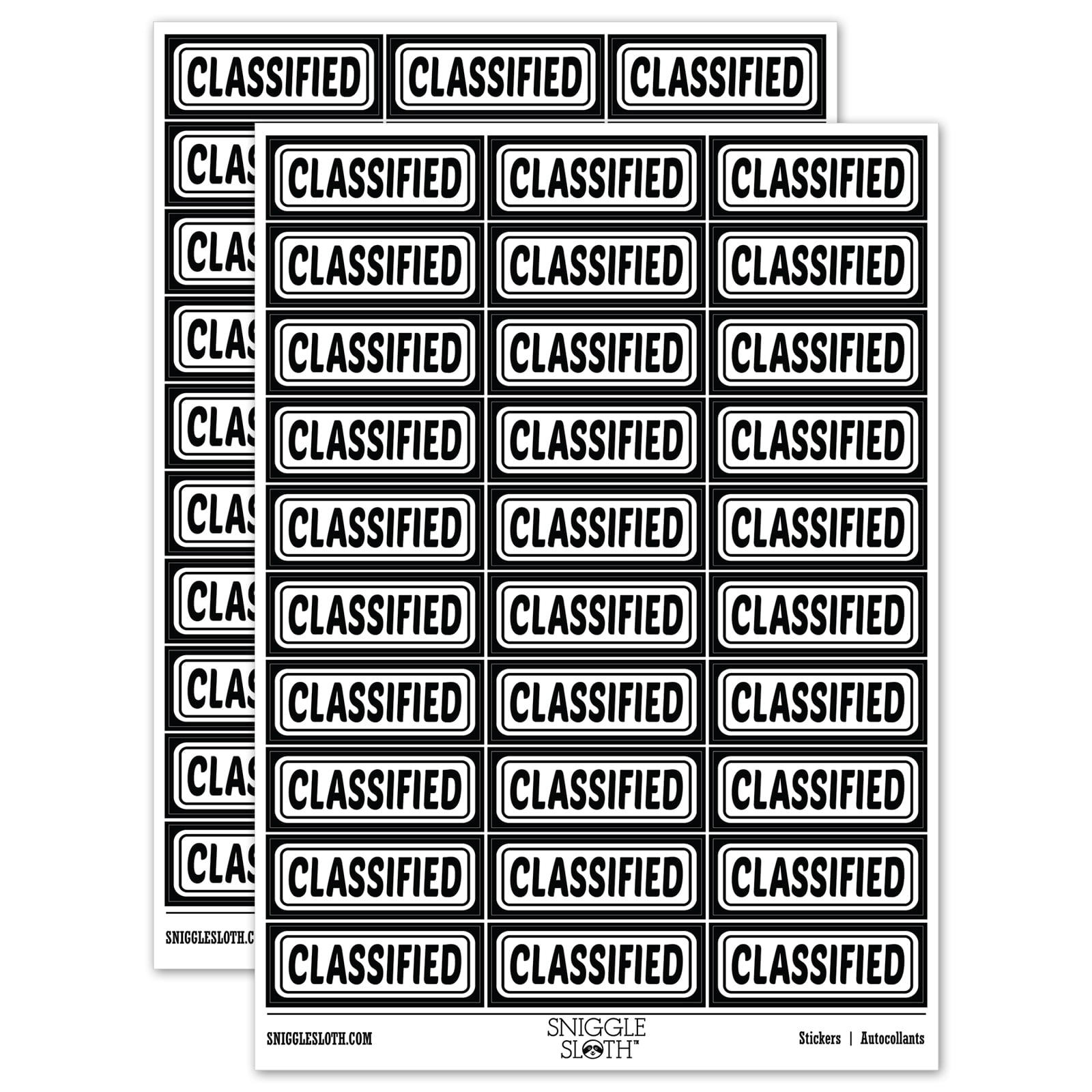 Classified Reversed Sticker Set - Black - Gloss Finish - 1.75" Medium ...