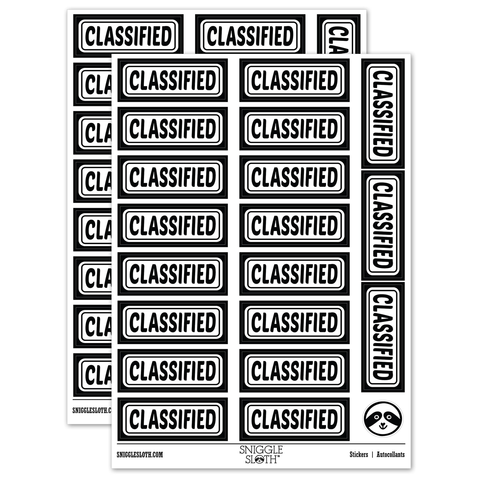 Classified Reversed Sticker Set - Black - Matte Finish - 2.00" Large ...