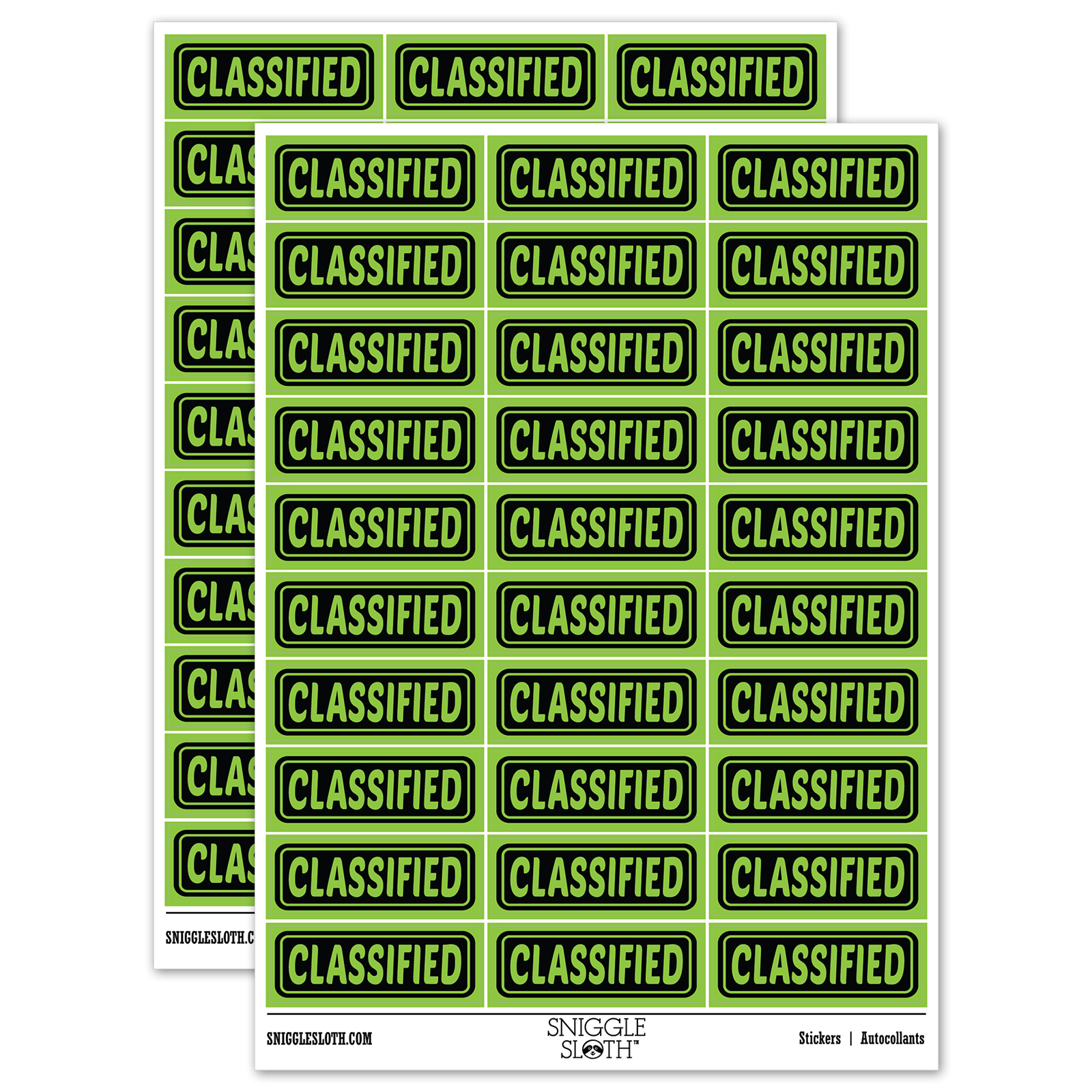 Classified Reversed Sticker Set - Light Green - Gloss Finish - 1.75 ...