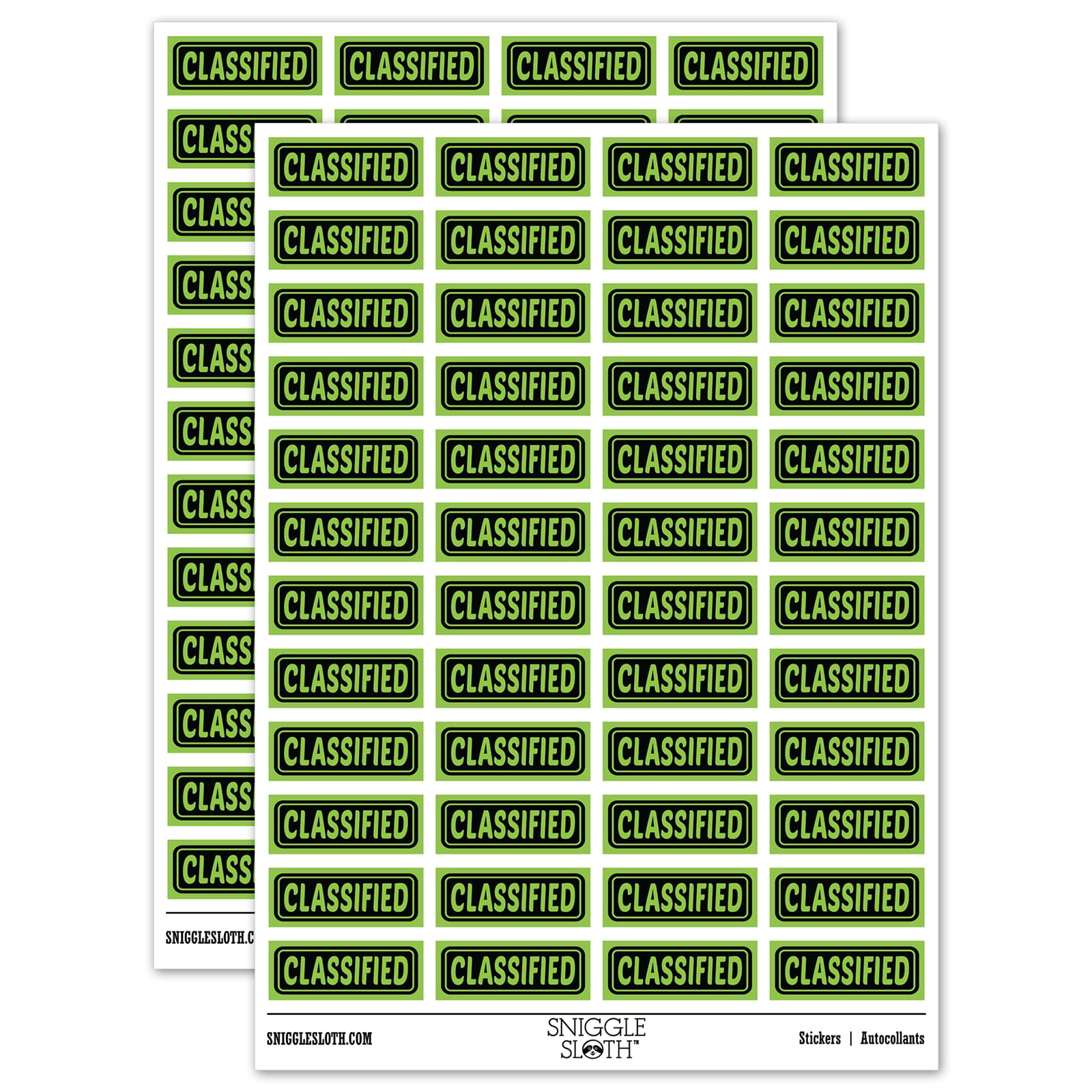 Classified Reversed Sticker Set - Light Green - Matte Finish - 1.25 ...