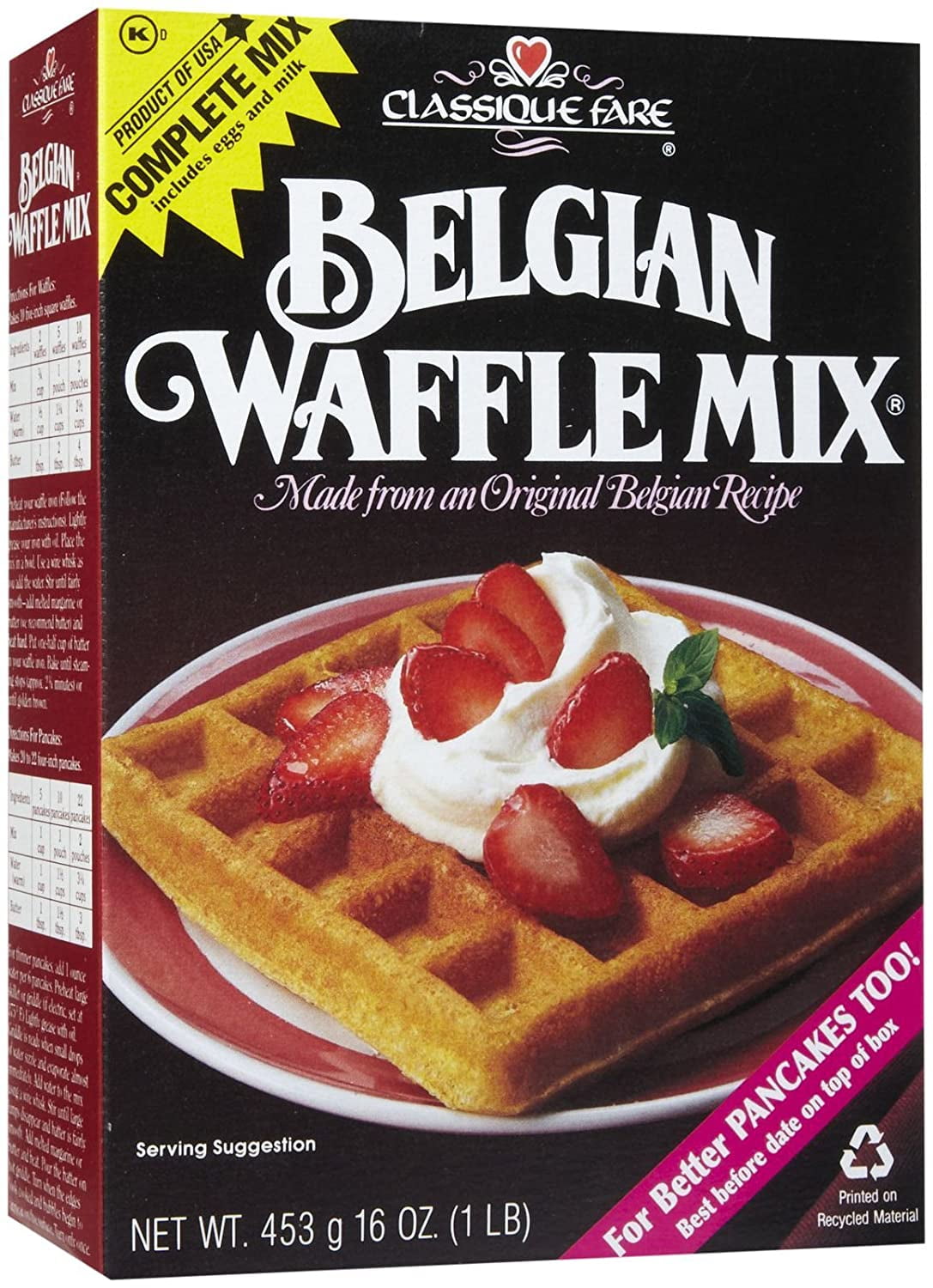 Classique Fare Belgian Waffle Mix, 16 Ounce - Walmart.com