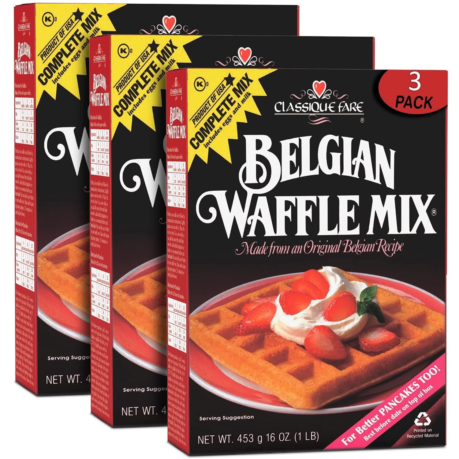 Classique Fare Belgian Waffle Mix - Makes Light and Crisp Waffles ...