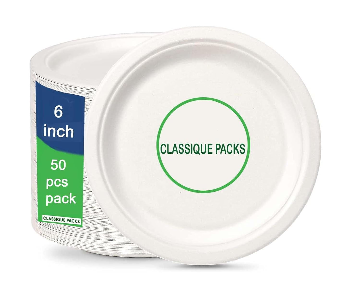 Classique Packs Biodegradable Disposable Bagasse Plates Dinner Plates ...
