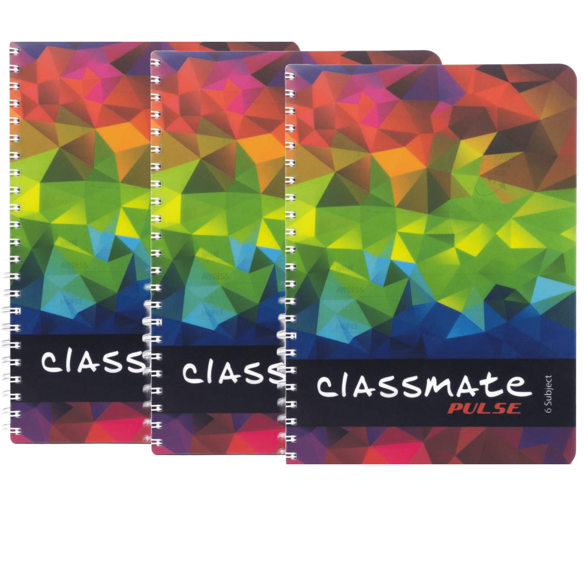 Classmate Pulse 3 Pack 6-Subject Spiral Notebook A4, 300 Pages Soft ...