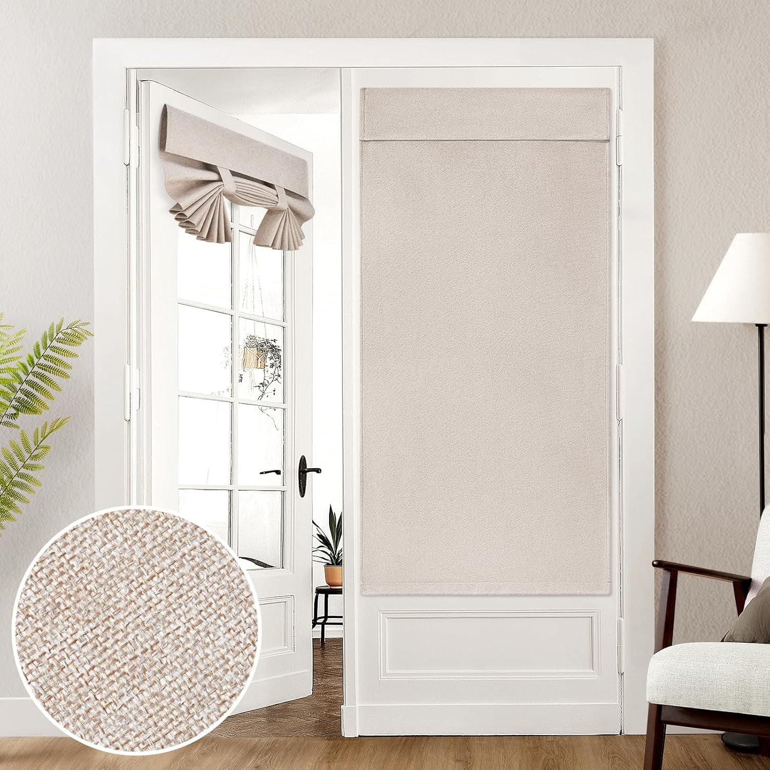 Classroom 100% Linen Blackout French Door Curtains, Classroom Door ...