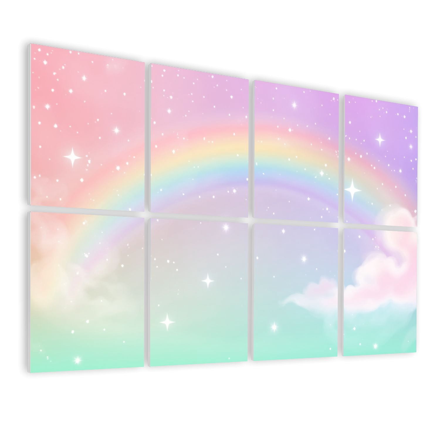 Classroom 8 Pack Art Acoustic Panels Sound Absorbing Pastel Rainbow ...