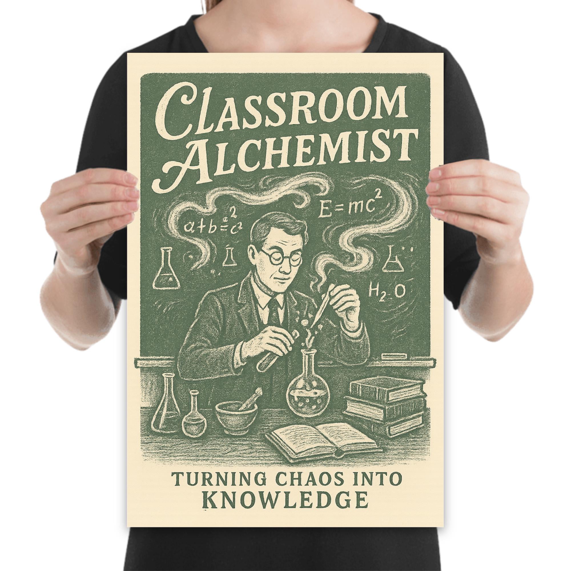 Chalkboard Style Teacher Poster - Wall Decor for Study Room Gift ...
