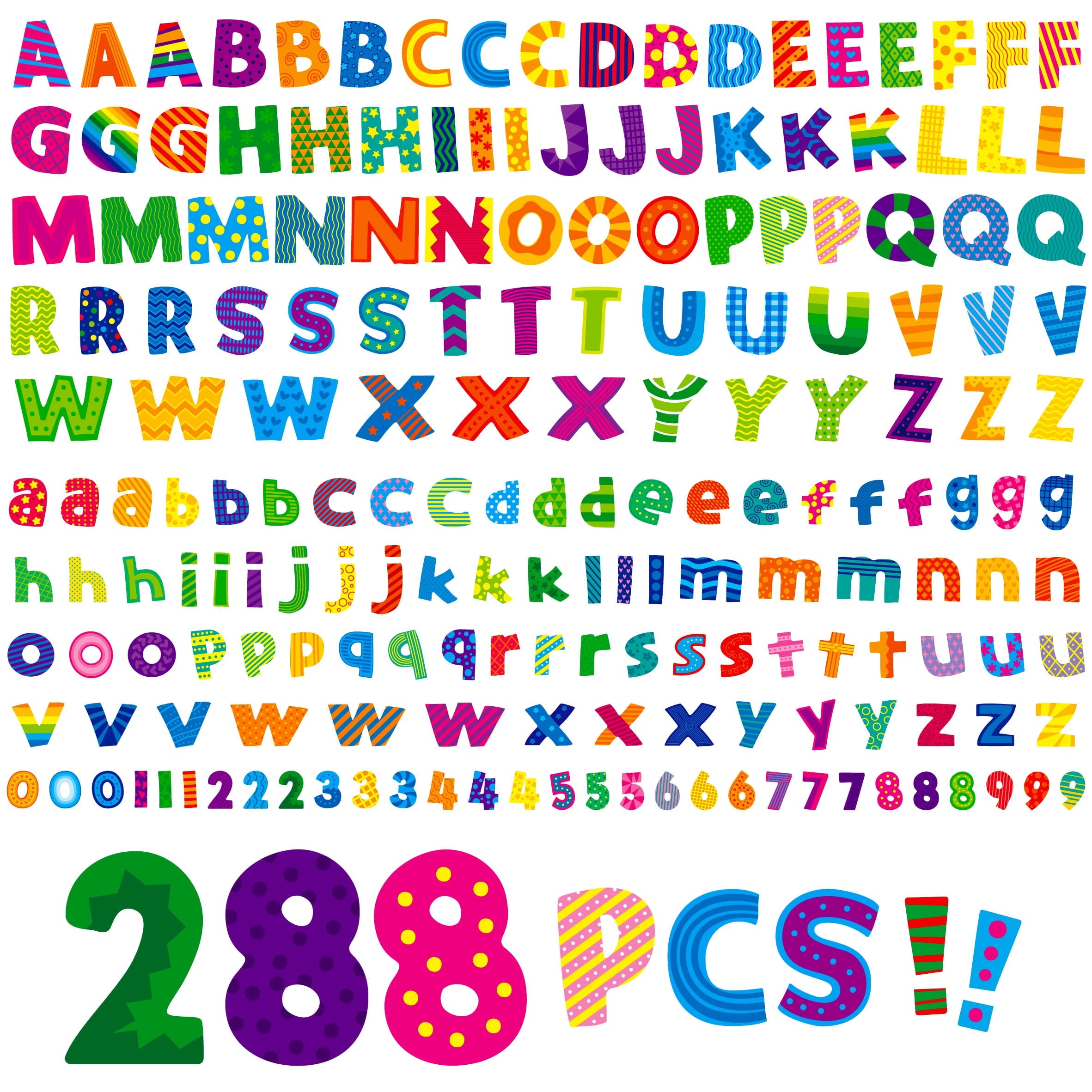 Classroom Alphabet Combo Set 288 PCS, Bulletin Board Letters with ...
