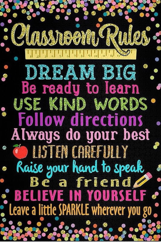 Classroom Art Poster Classroom Rules Poster Gifts for Teacher Jigsaw ...