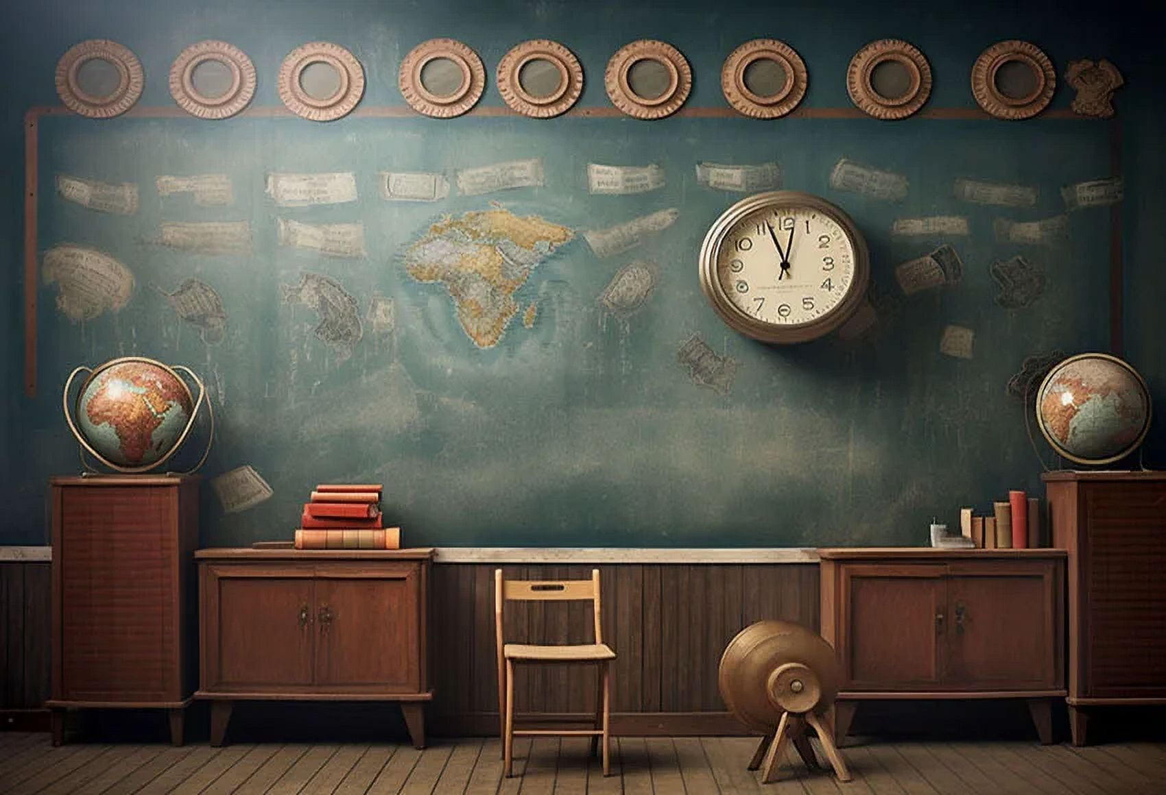 Classroom Back To School Book Blackboard Kid Birthday Party Portrait r ...