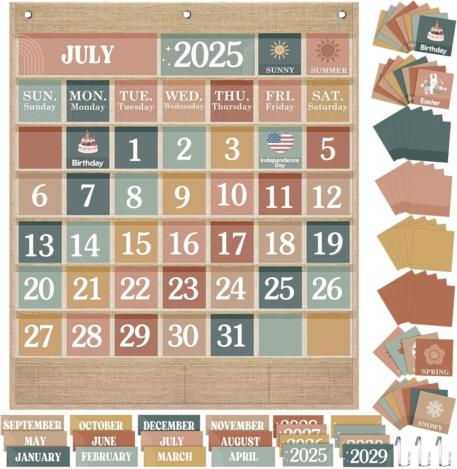Classroom Calendar Pocket Chart Set Calendar Bulletin Board Set with ...