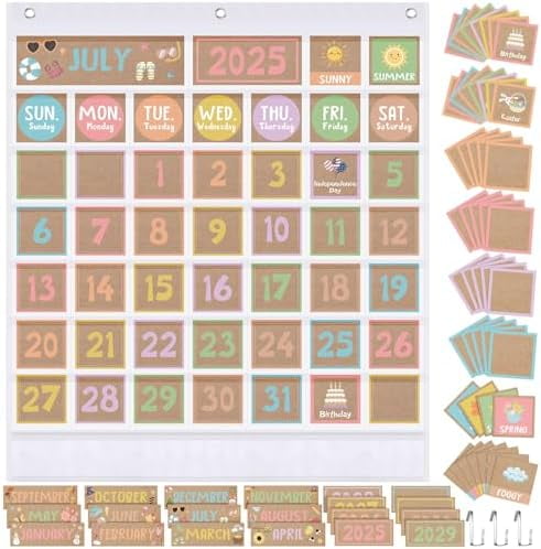 Classroom Calendar Pocket Chart Set Calendar Bulletin Board Set with ...