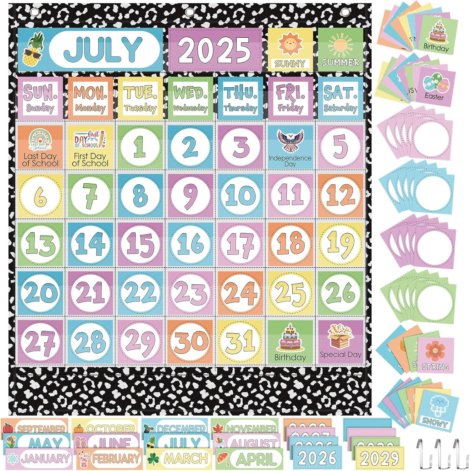 Classroom Calendar Pocket Chart Set Calendar Bulletin Board Set with ...