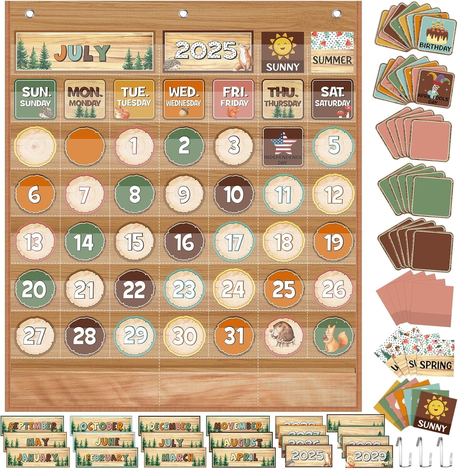 Classroom Calendar Pocket Chart Set Calendar Bulletin Board Set Seasons ...