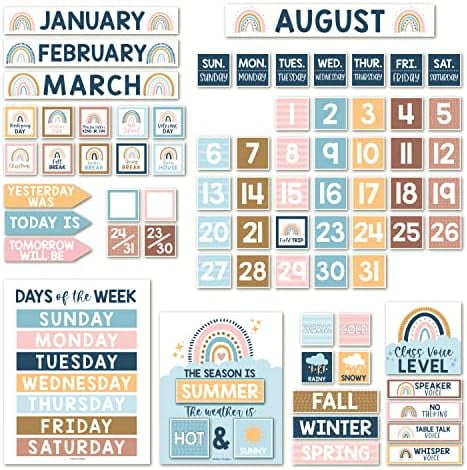Classroom Calendar Set Bulletin Board Decor – School Calendar For ...