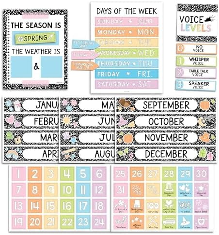 Classroom Calendar Set Bulletin Board Decor – School Calendar For ...