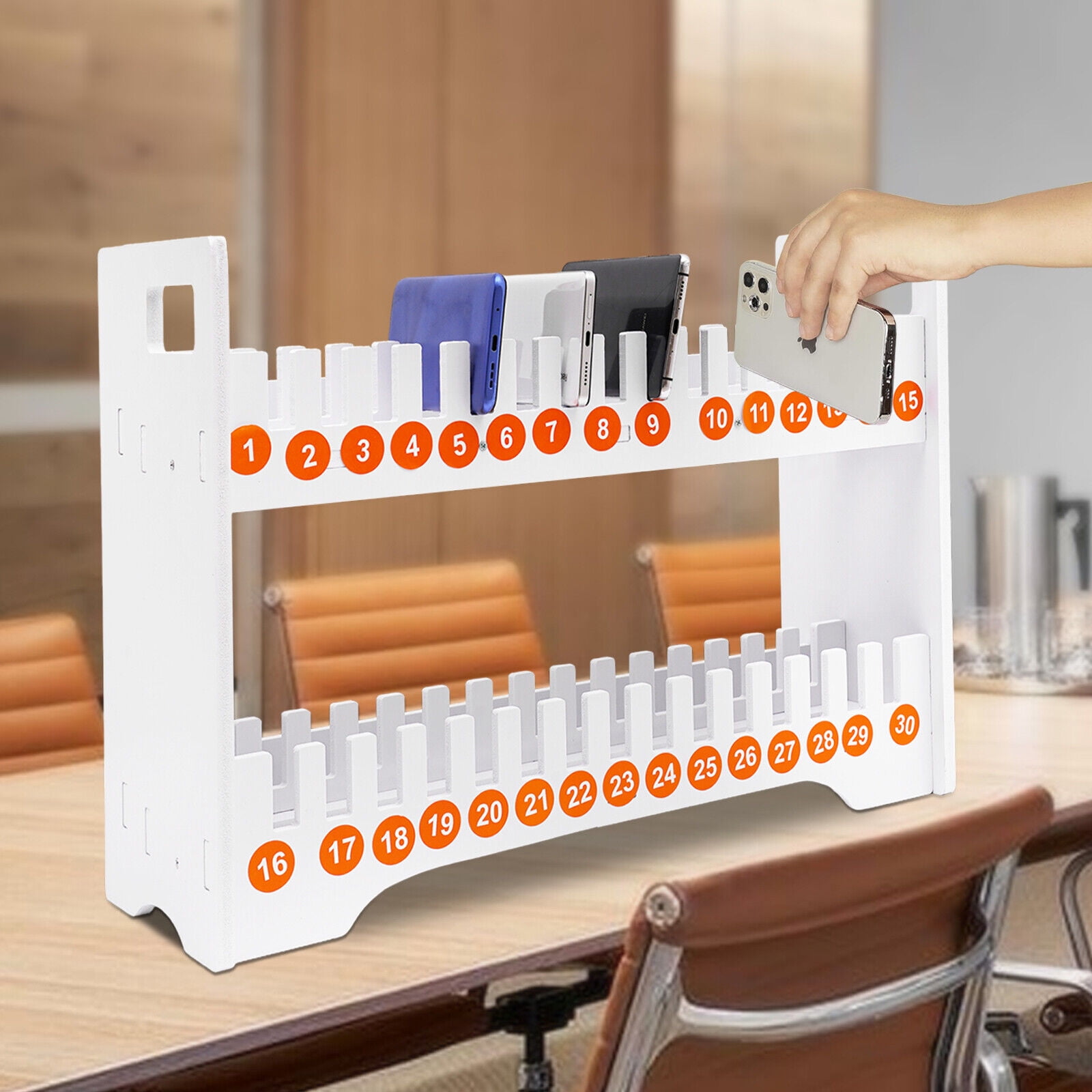 Classroom Cell Phone Storage, Mobile Phone Holder White PVC Cell Phone ...