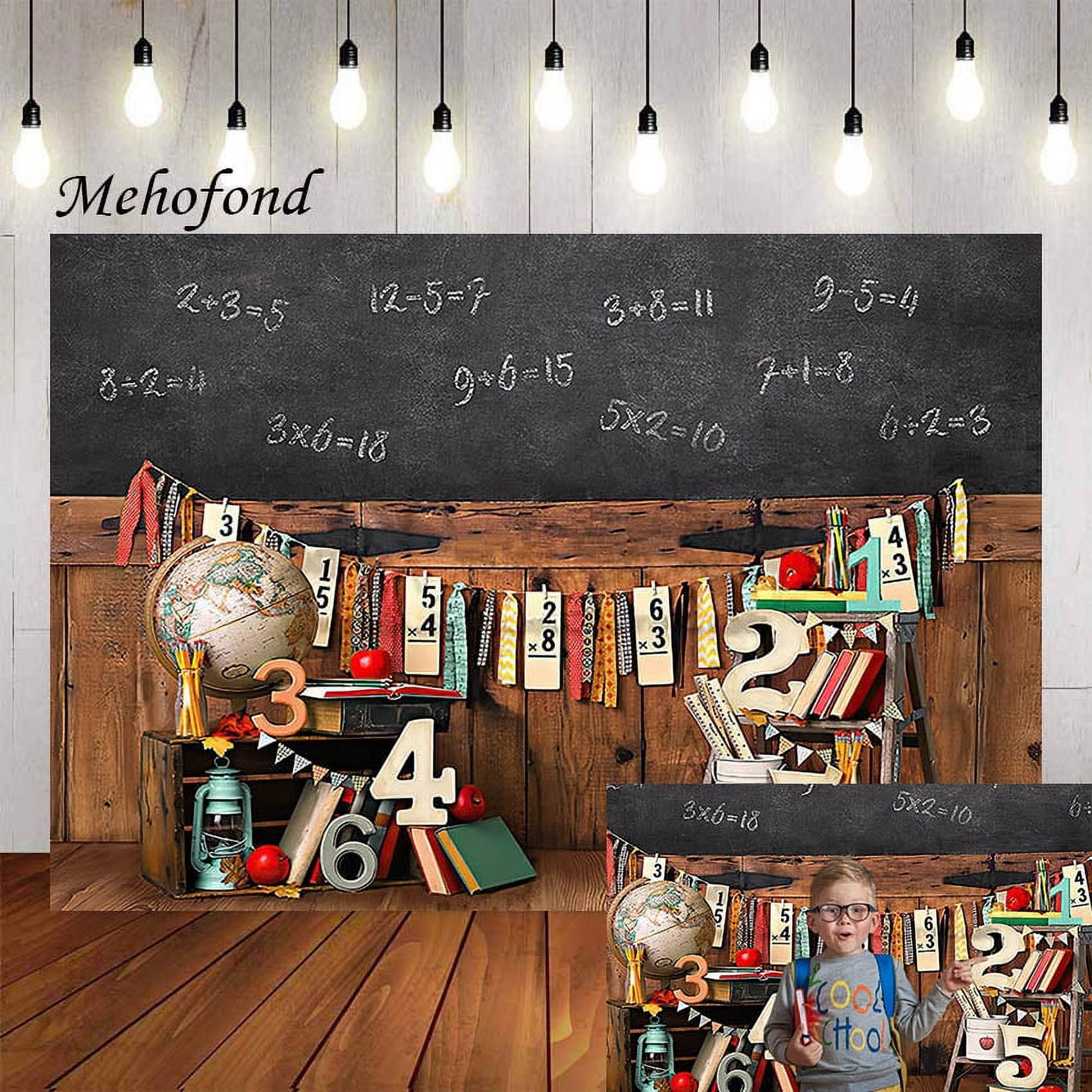 Classroom Chalkboard Back to School Globe Kid Portrait Birthday ration ...