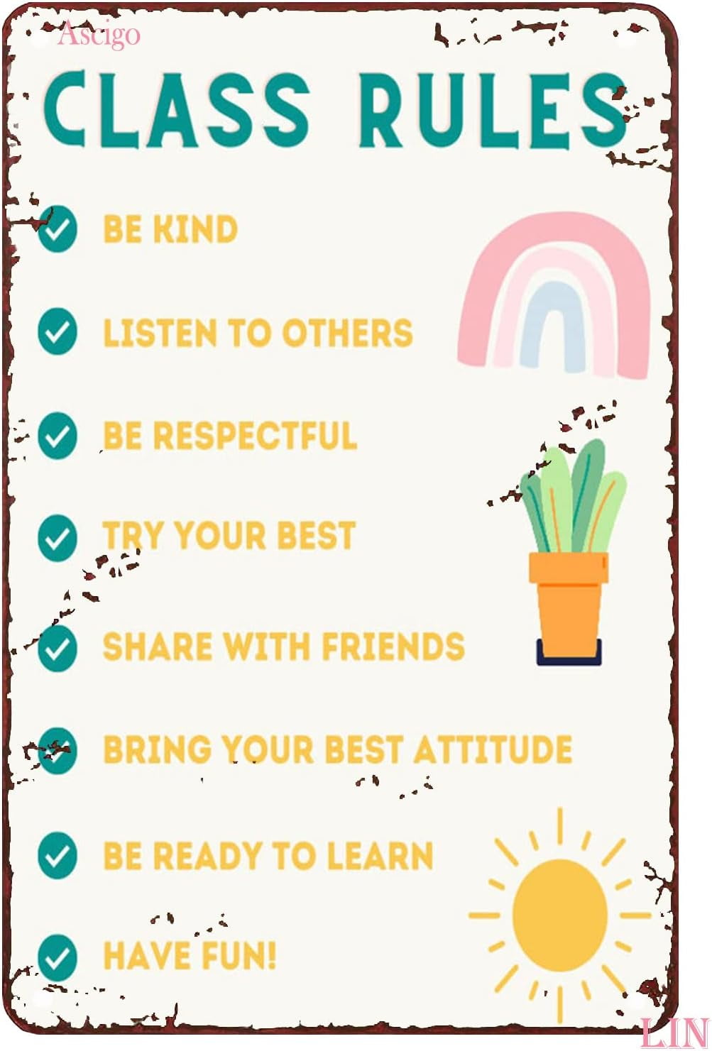 Classroom Decor Class Rules Poster School Classroom Teacher Cute Decor ...