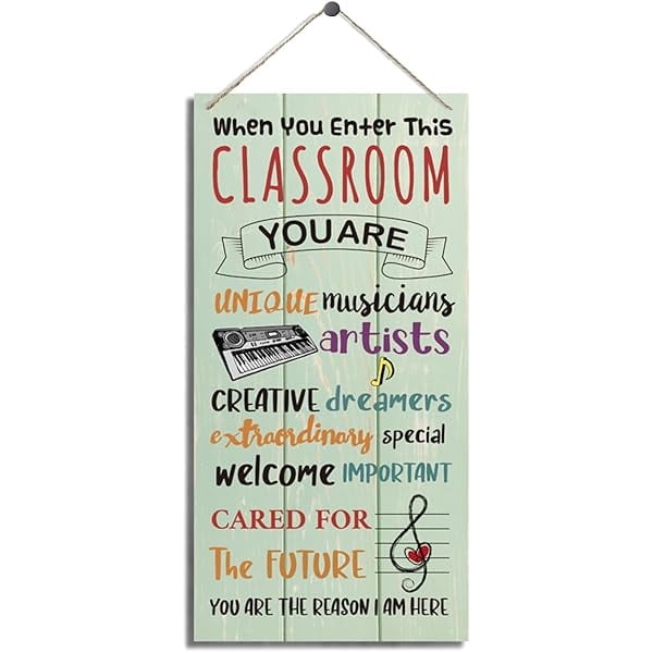 Classroom Decor Signs Decorative Wood Hanging Wood Plaque Rustic Door ...