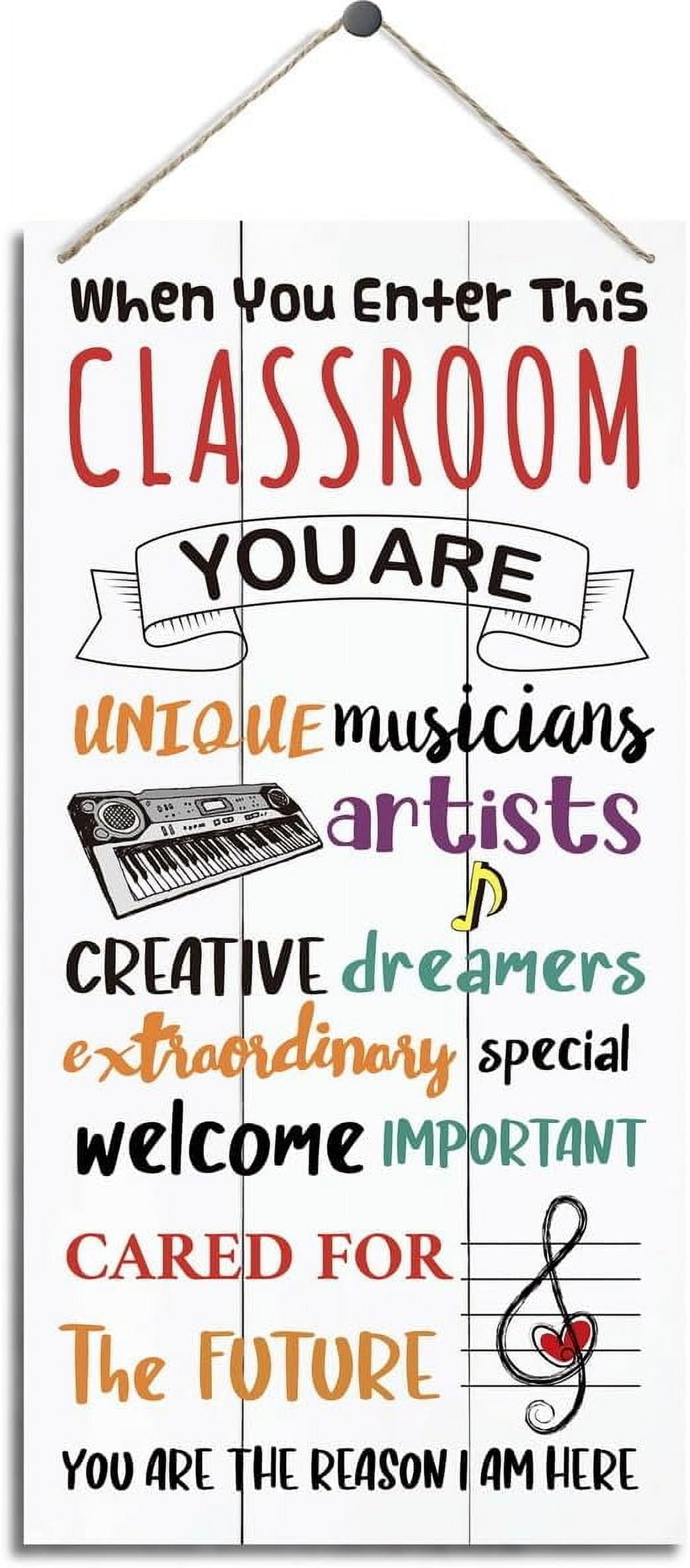 Classroom Decor Signs Rustic Door Sign, Classroom Wall Decor Art, Music ...