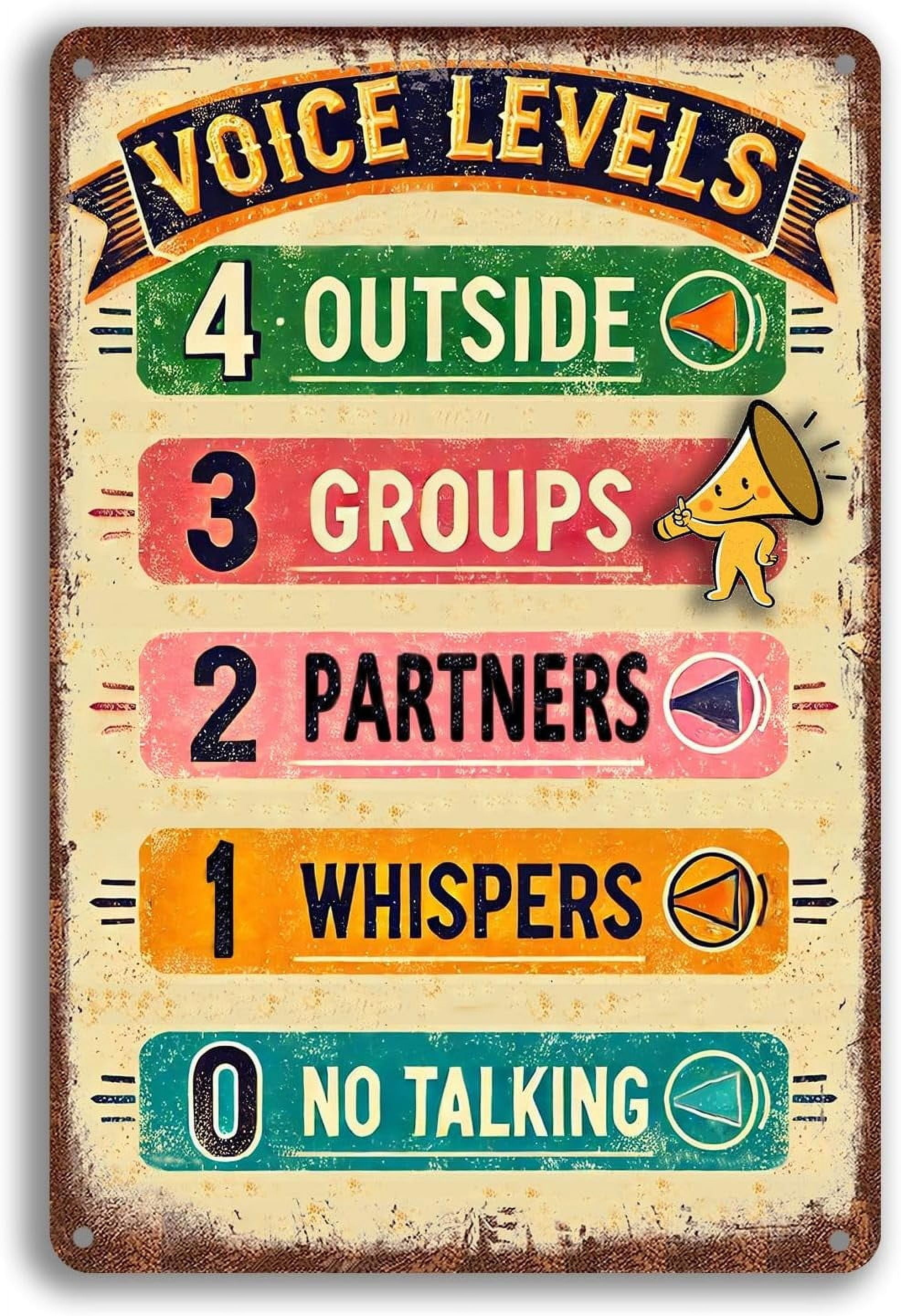 Classroom Decor Voice Level Metal Tin Sign Classroom Posters Class ...