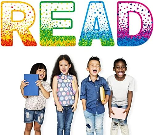 Classroom Decoration, 4 PCS Read Single Confetti Letter Reading Poster ...