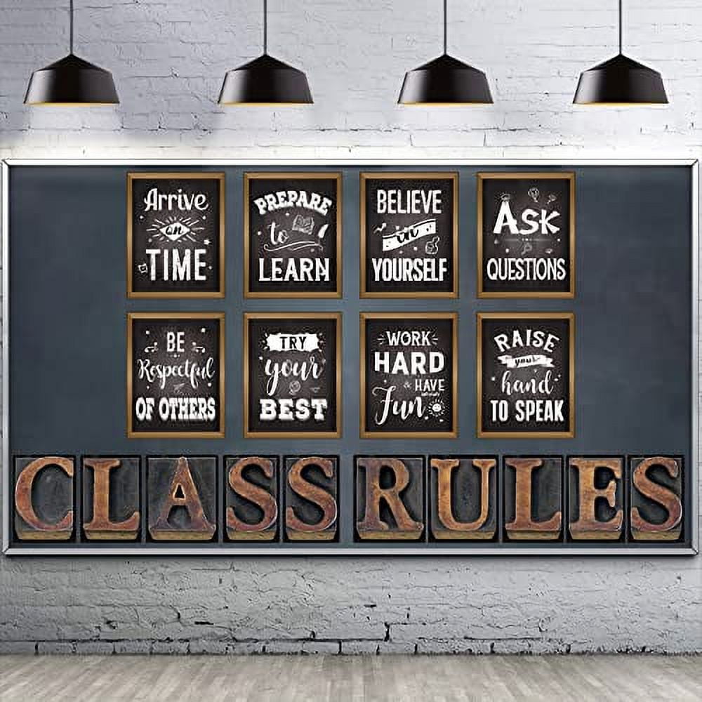 Classroom Decorations, 18 Pieces Bulletin Board Class Rules Posters for ...