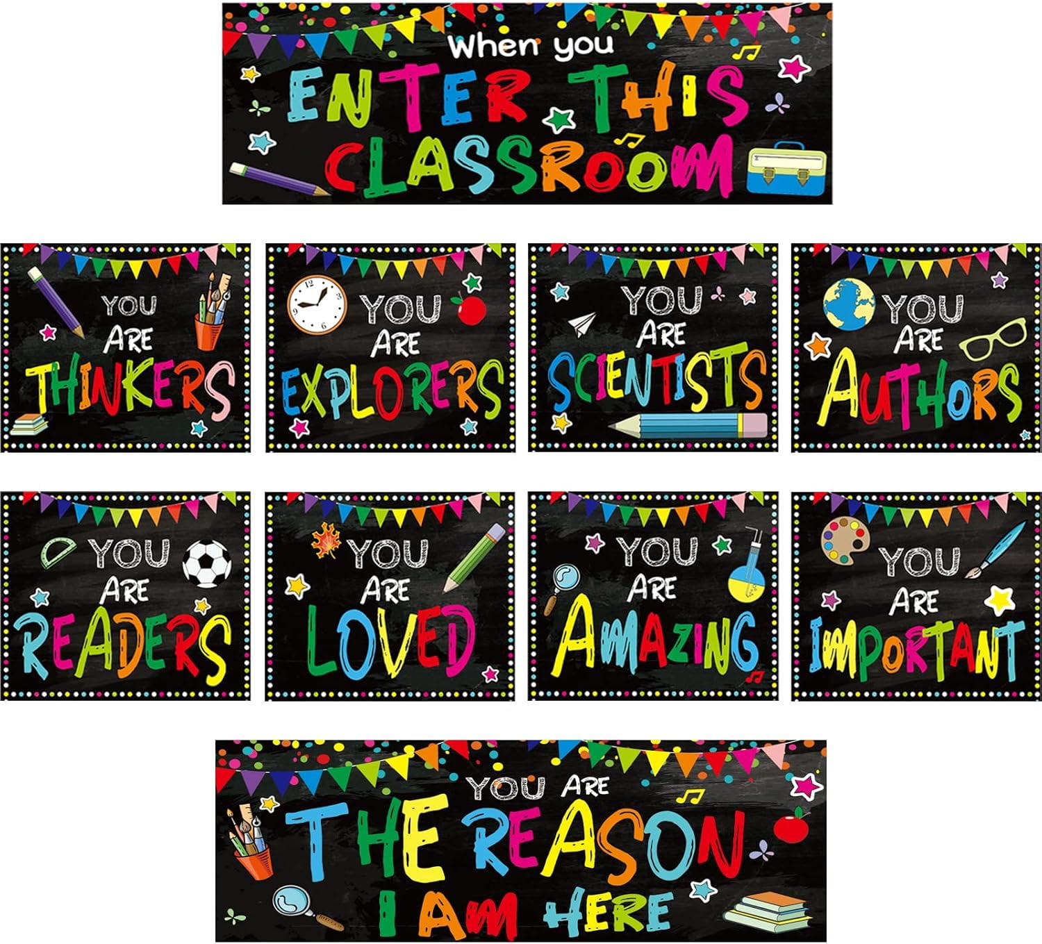 Classroom Decorations Bulletin Board Poster Banner Set Classroom Party ...