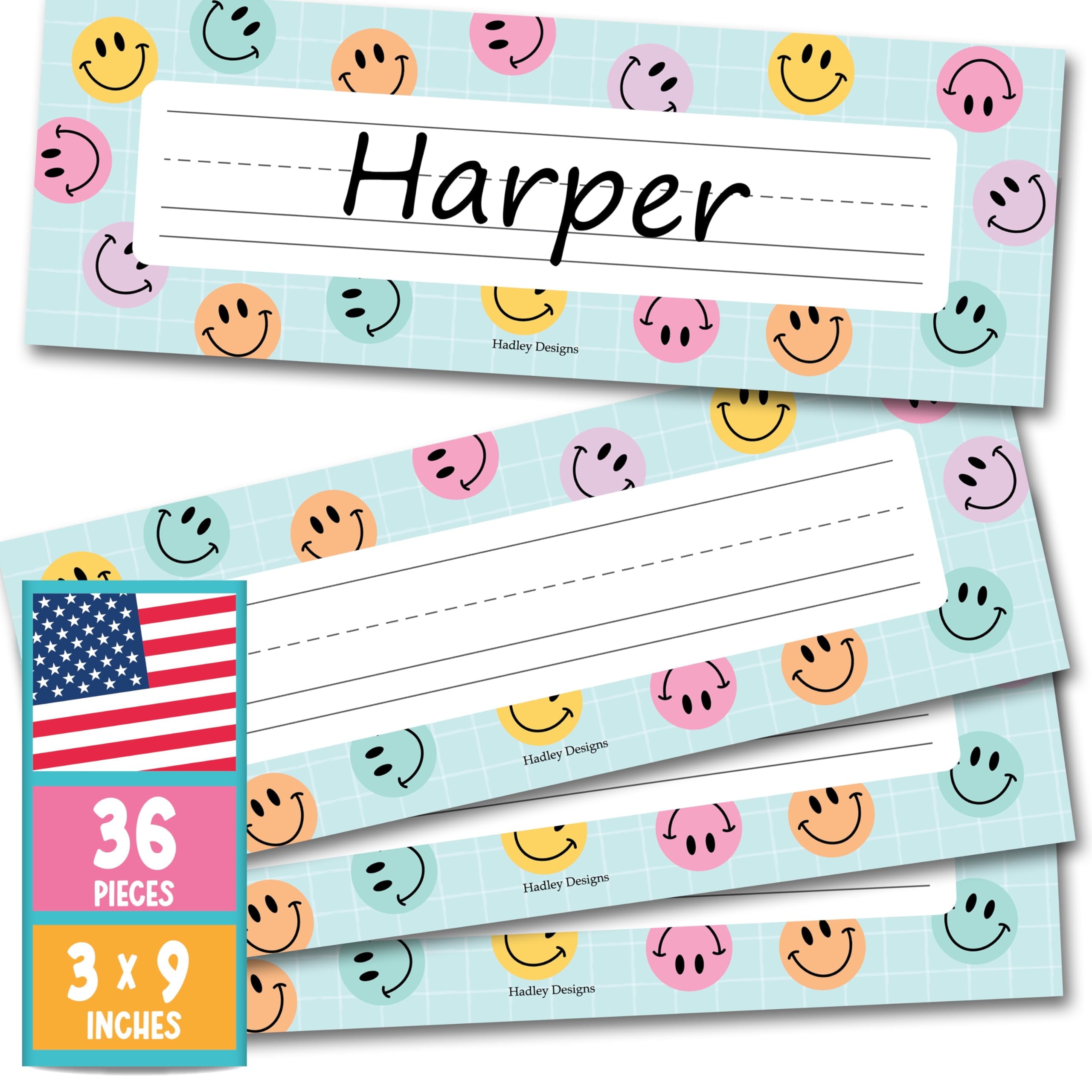 Classroom Desk Name Tags, 36 Pack Name Plates for Elementary , 9x3 Inch ...