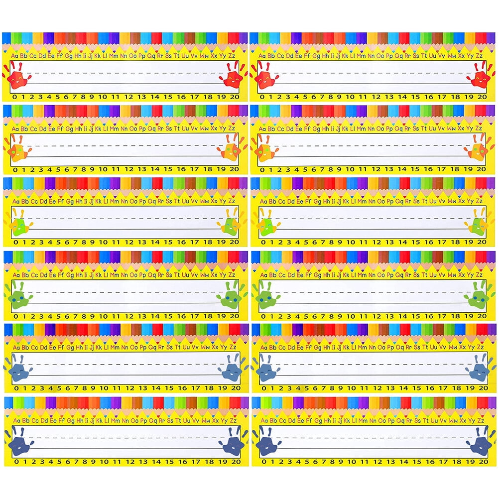 Desk Name Plates 48-Pack Composition Notebook Name Tags - Adhesive Desk ...