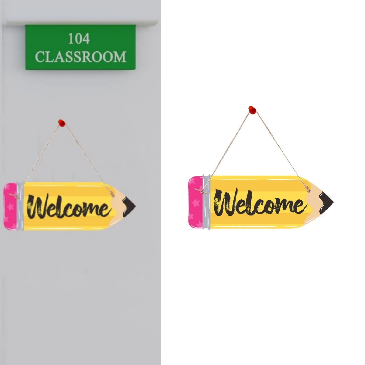 Classroom Door Sign,Durable Colorful Pencil Door Hanger,QZS Outdoor ...