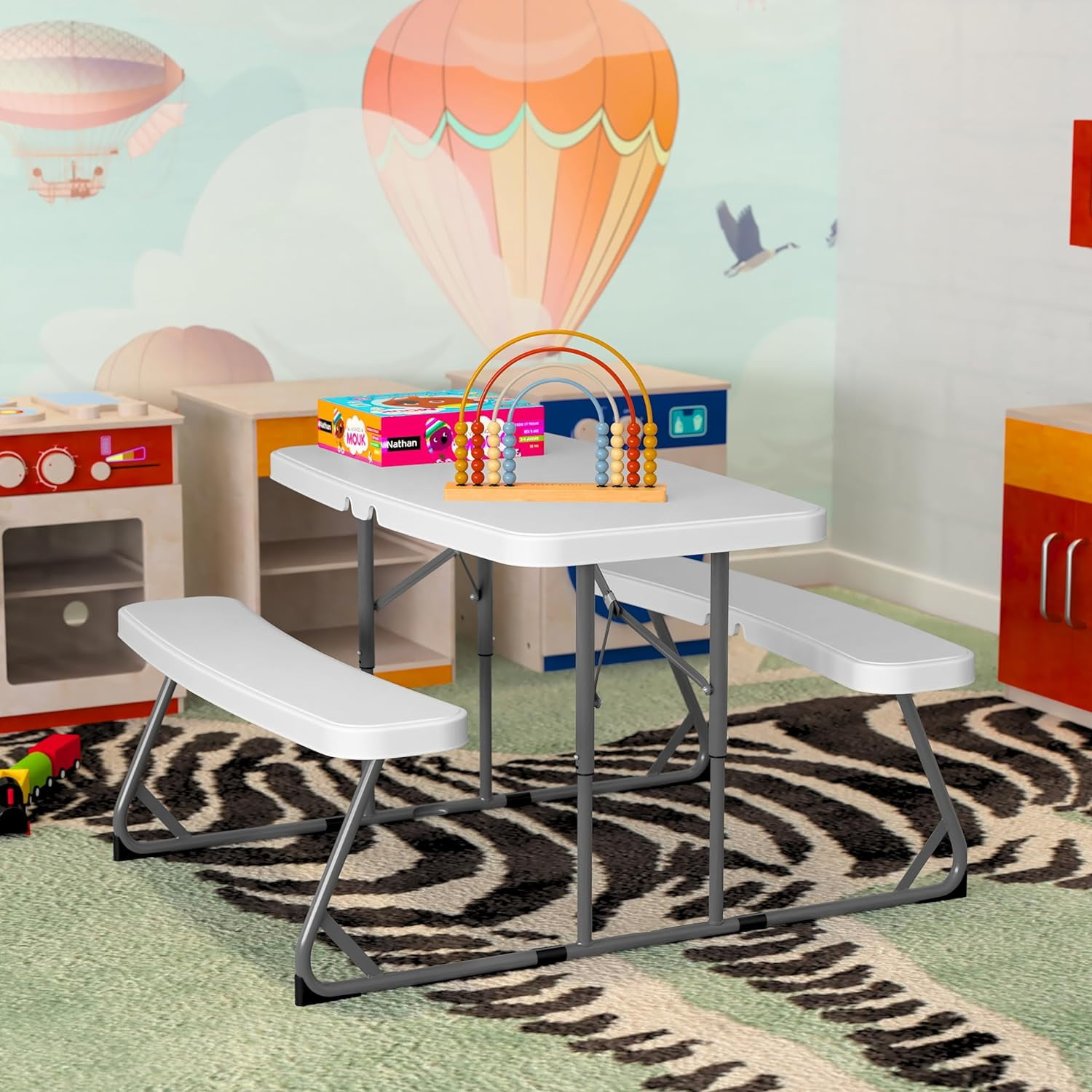 Classroom Essentials Easy-Fold White Folding Plastic Kids Outdoor ...