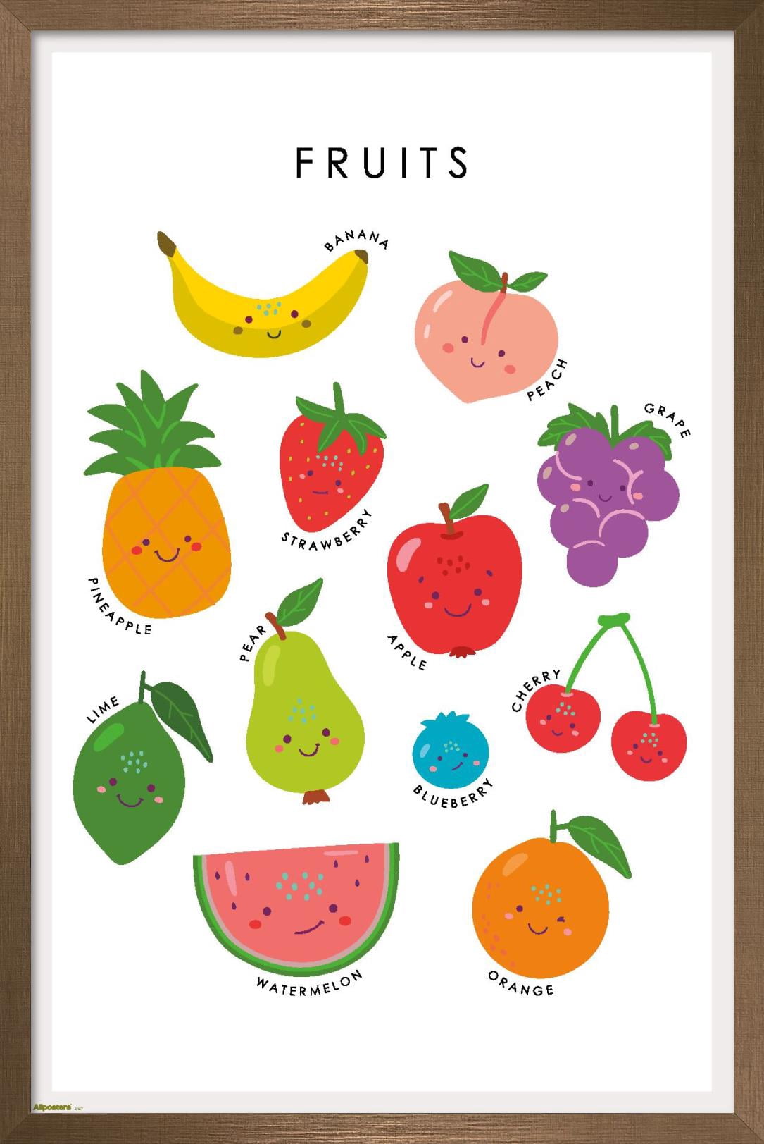 Classroom - Fruits 2026 Wall Poster, 22.375" x 34" Framed - Walmart.com