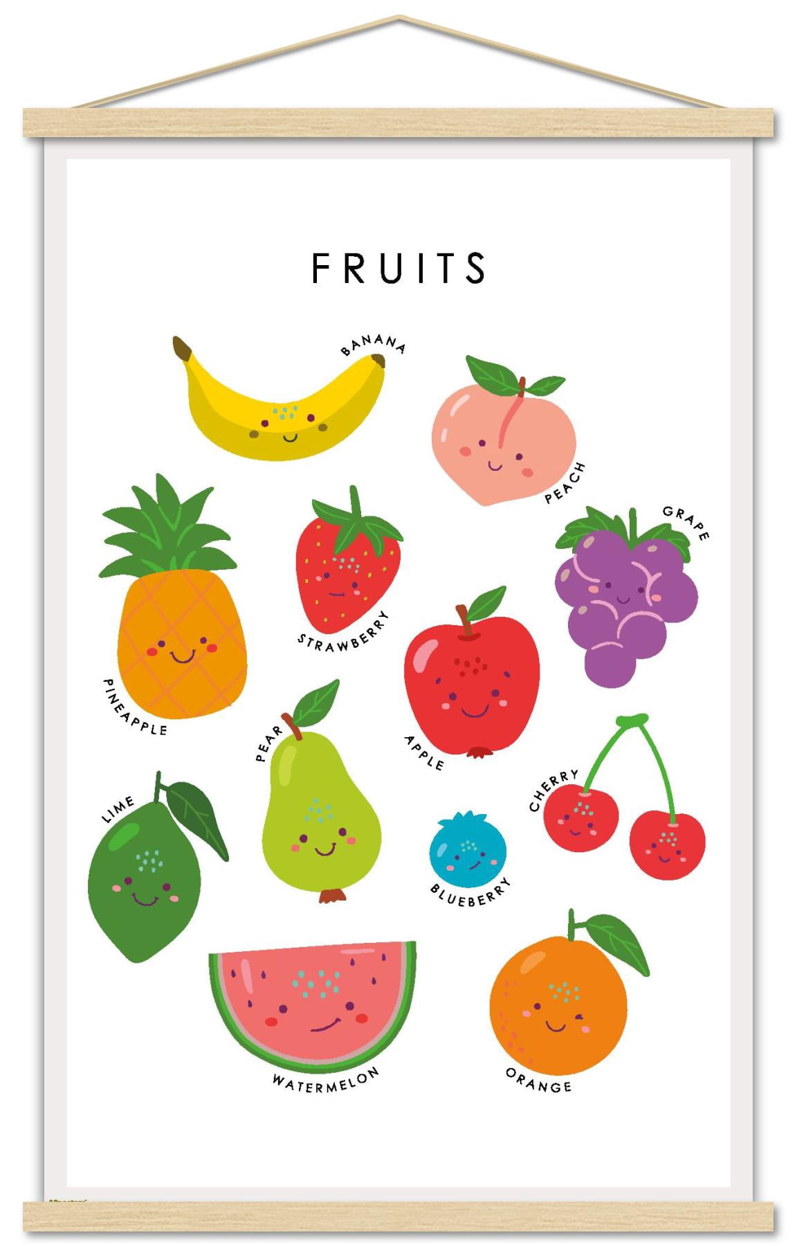 Classroom - Fruits 2026 Wall Poster with Magnetic Frame, 22.375" x 34 ...