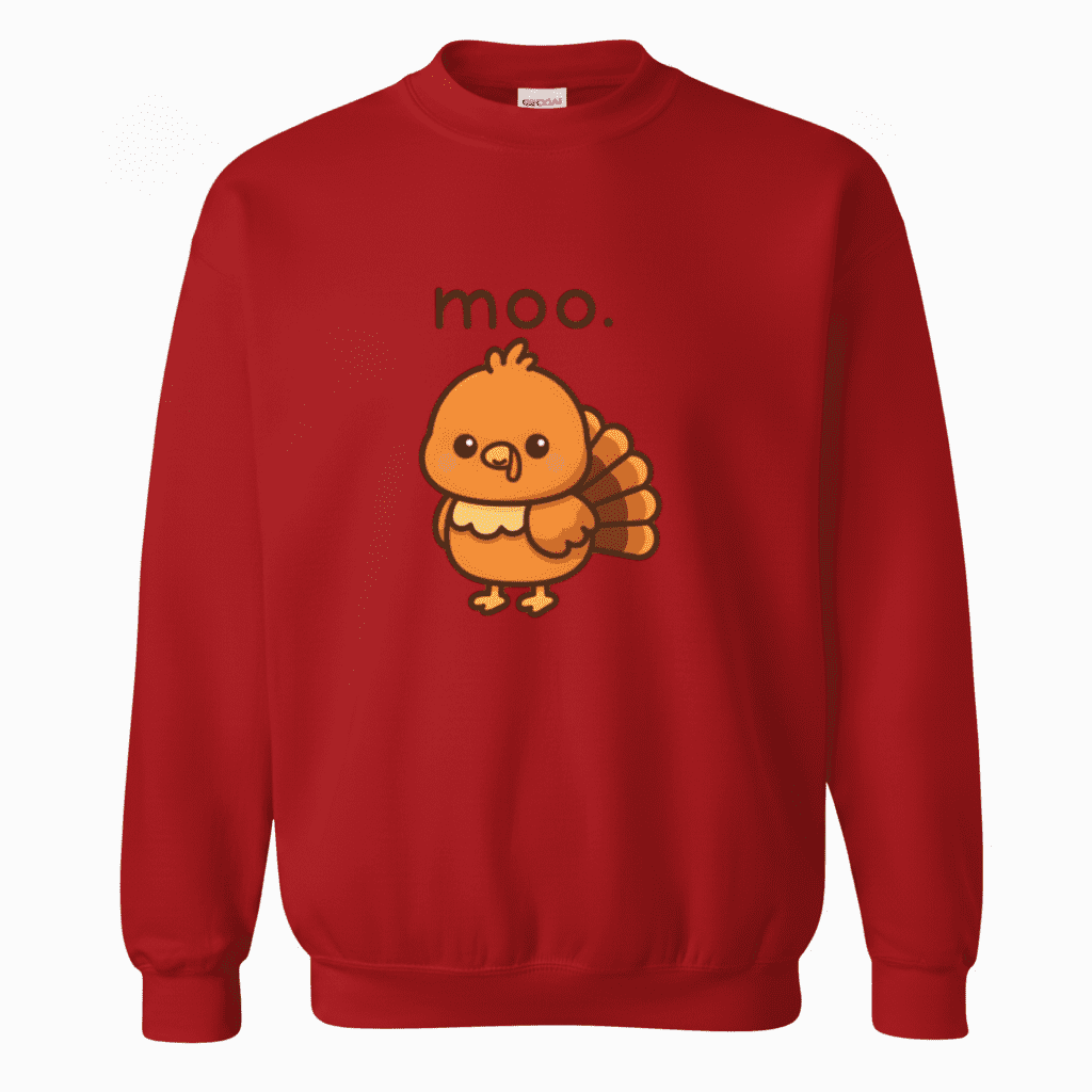 Classroom Giggle Kawaii Moo Turkey Funny Thanksgiving Teacher Sweatshirt, up to size 5XL ...