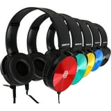 Classroom Headphones Bulk 5 Pack, Student On Ear Color Varieties, Comfy ...