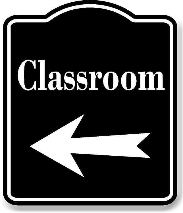 Classroom Left Arrow BLACK Aluminum Composite Sign, 8.5"x10" - Walmart.com